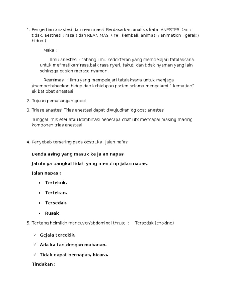 Panduan Lengkap Anestesi dan Reanimasi | PDF