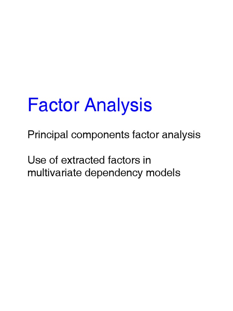 Factor Analysis | PDF | Factor Analysis | Errors And Residuals