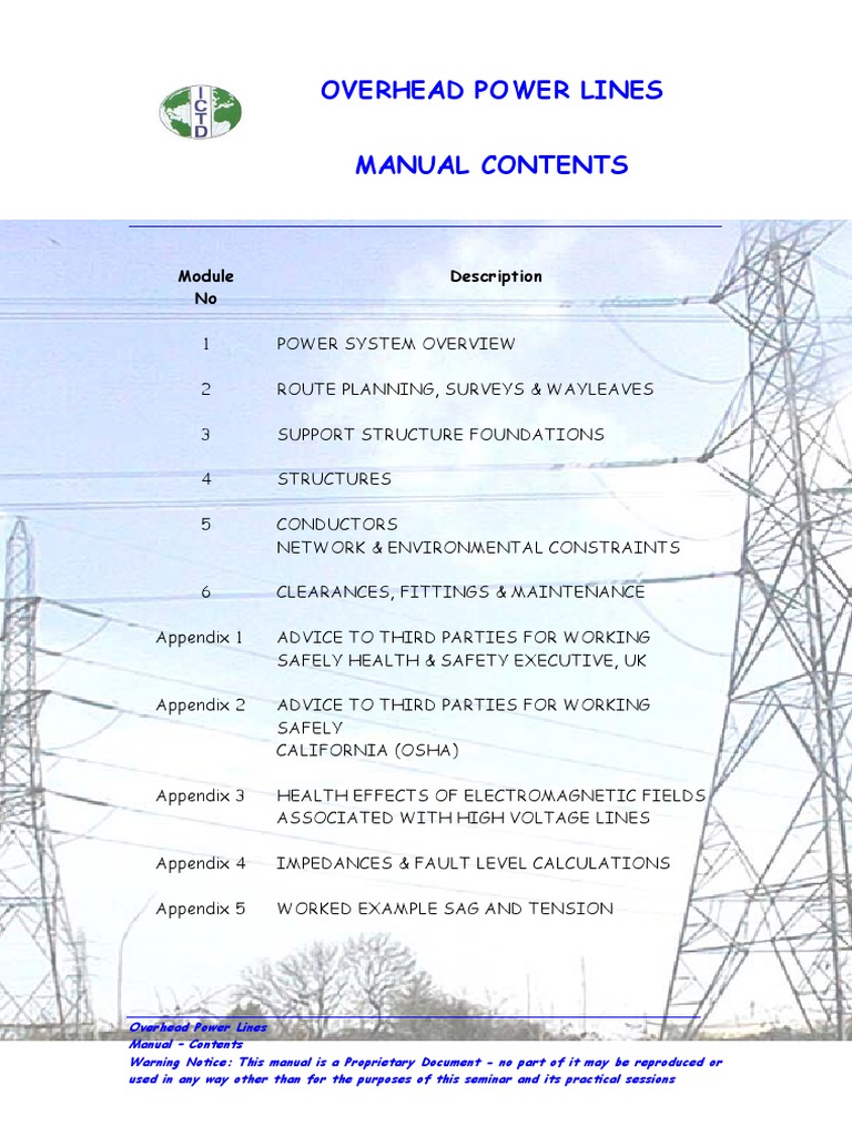 Overhead Power Lines Construction Manual | PDF | Electric Power ...