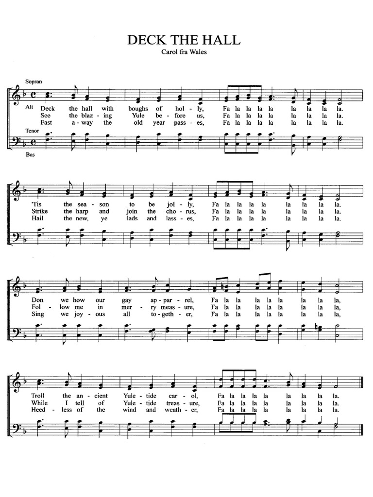 Deck The Hall (SATB) | PDF | Language Arts & Discipline | Home & Garden
