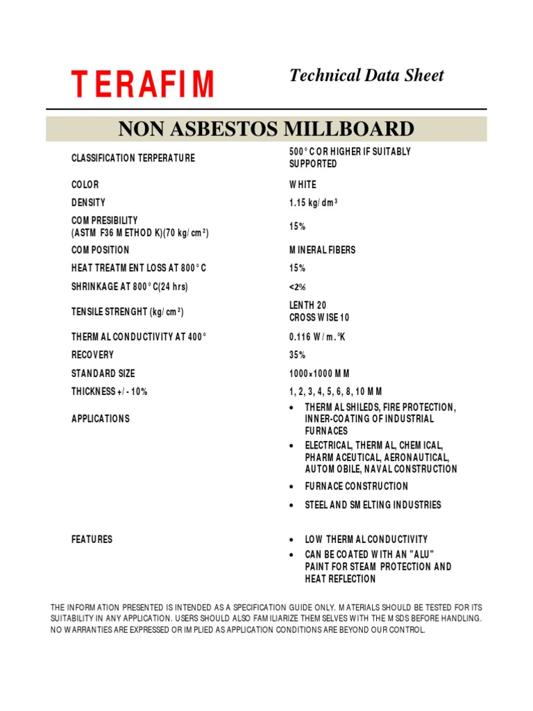 Terafim: Non Asbestos Millboard | PDF