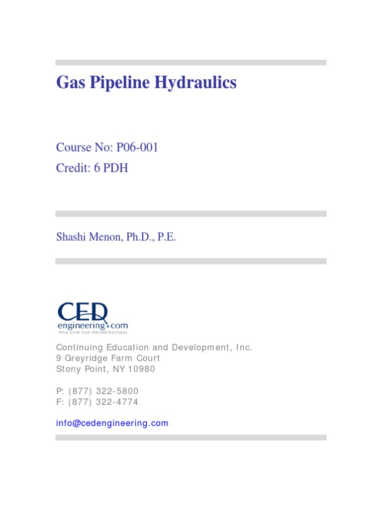 Gas Pipeline Hydraulics Course Overview | PDF | Gases | Reynolds Number