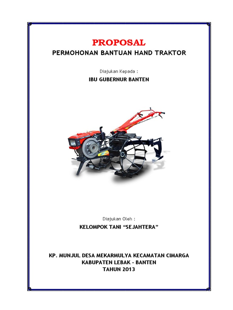Proposal Lurah Uben - Hand Traktor - Salin | PDF