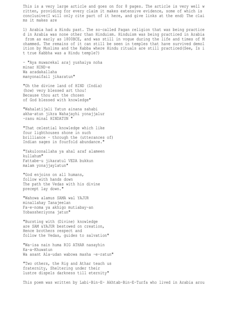 Verses of Prophet Mohammad Uncle | PDF | Vedas | Theism