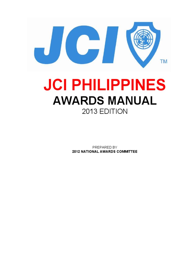 JCI 2013 Awards Manual | PDF | Strategic Management | Evaluation