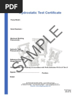 Hydro Test Certificate Template (Soft Copy) | PDF | Pressure ...