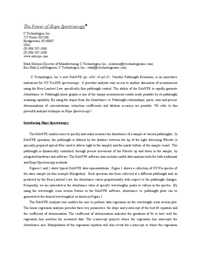 The Power of Slope Spectros | PDF | Absorbance | Molecular Physics