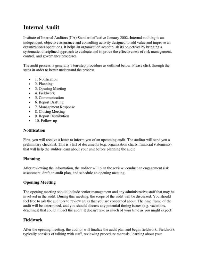 Internal Audit | PDF | Internal Audit | Audit