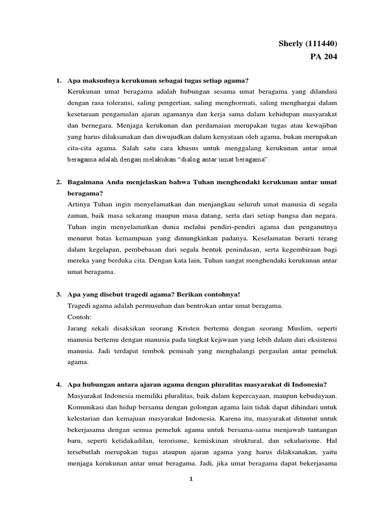 Dialog Antar Umat Beragama | PDF | Ilmu Sosial