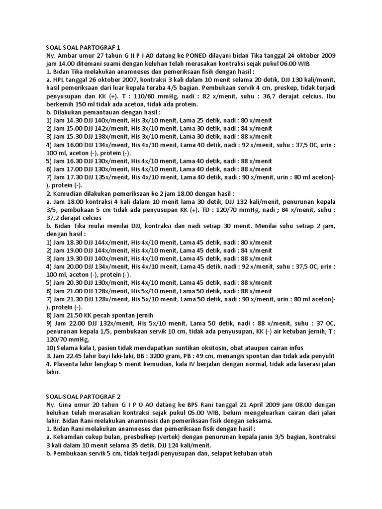 Pemantauan Partograf Persalinan Normal | PDF