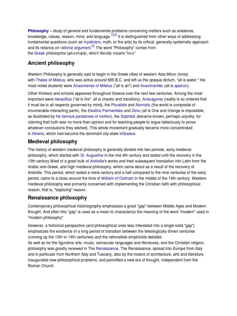 Philosophy | PDF | Medieval Philosophy | Western Philosophy