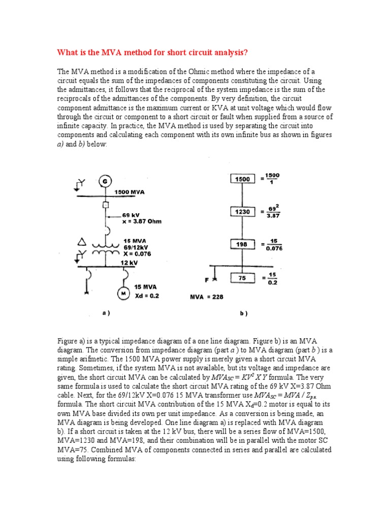 MVA Method For Short Circuit Analysis | PDF | Electrical Impedance | Series And Parallel Circuits