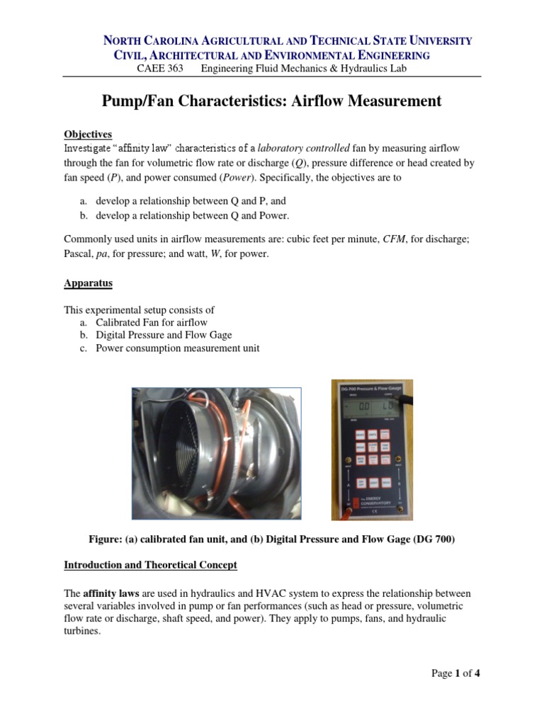 Lab 5 Airflow Measurement (Fan Characteristics) | PDF | Mechanical Fan ...