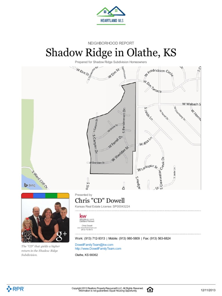 Shadow Ridge Subdivision Real Estate Report | PDF | Kansas | Household ...
