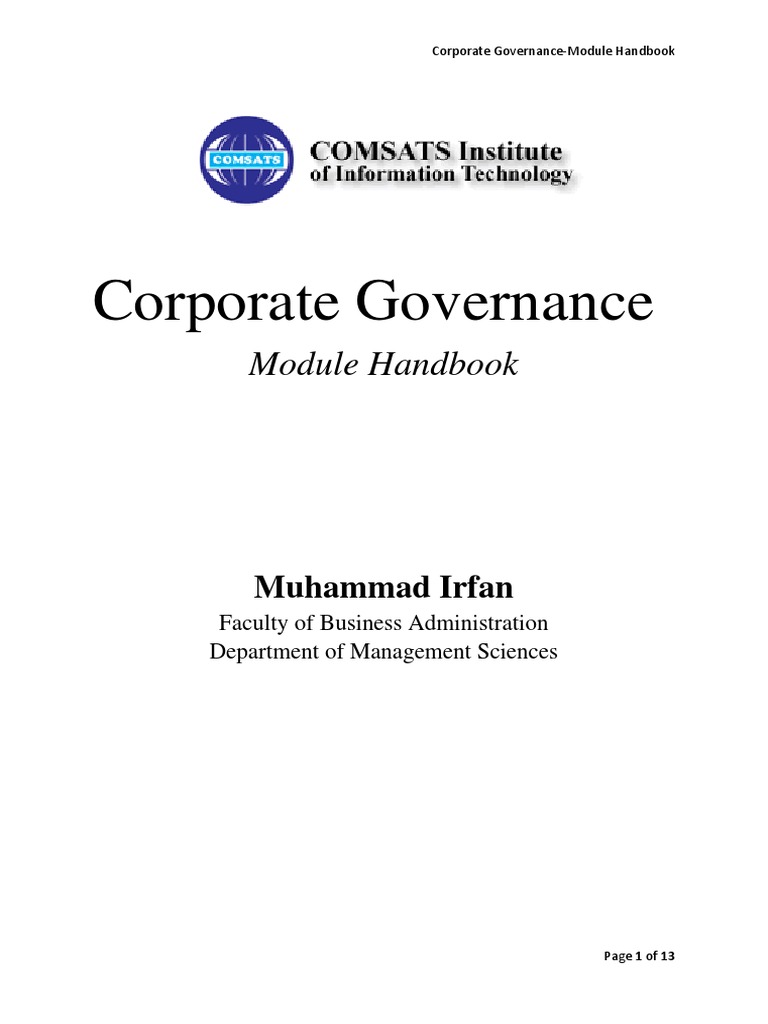 Corporate Governance Course Outline | PDF | Corporate Governance | Takeover