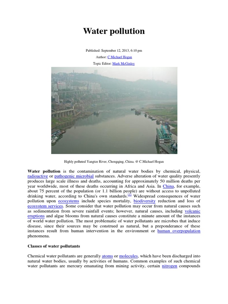 Water Pollution | PDF | Water Pollution | Surface Runoff