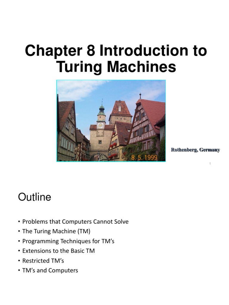 Chapter 8 Introduction To Turing Machines Pdf First Order Logic Logic