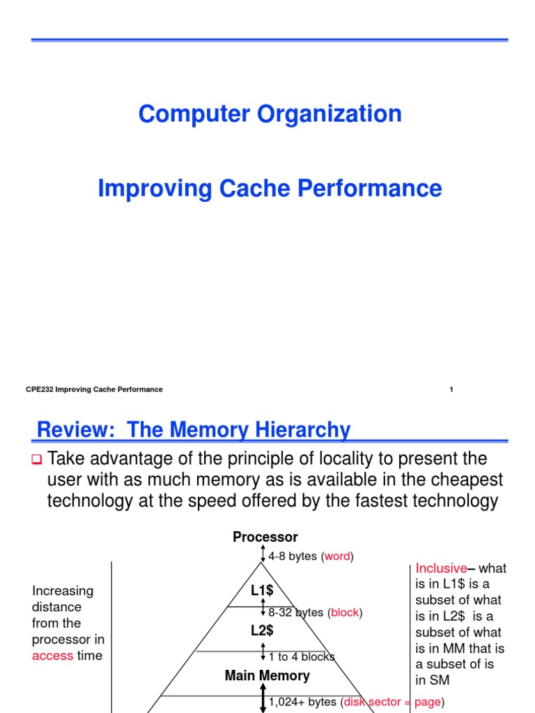 Improving Cache Performance | PDF | Cpu Cache | Cache (Computing)