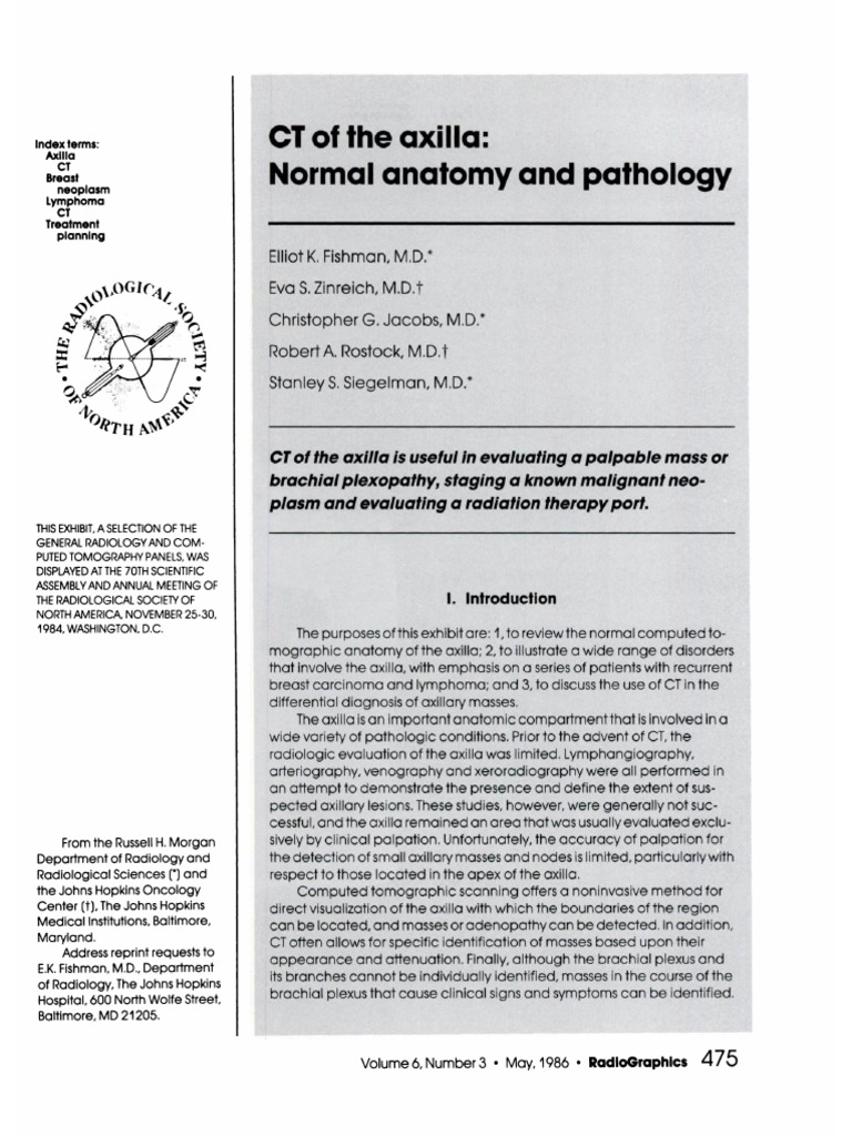 CT Scan of The Axilla | PDF | Lymphoma | Neoplasms