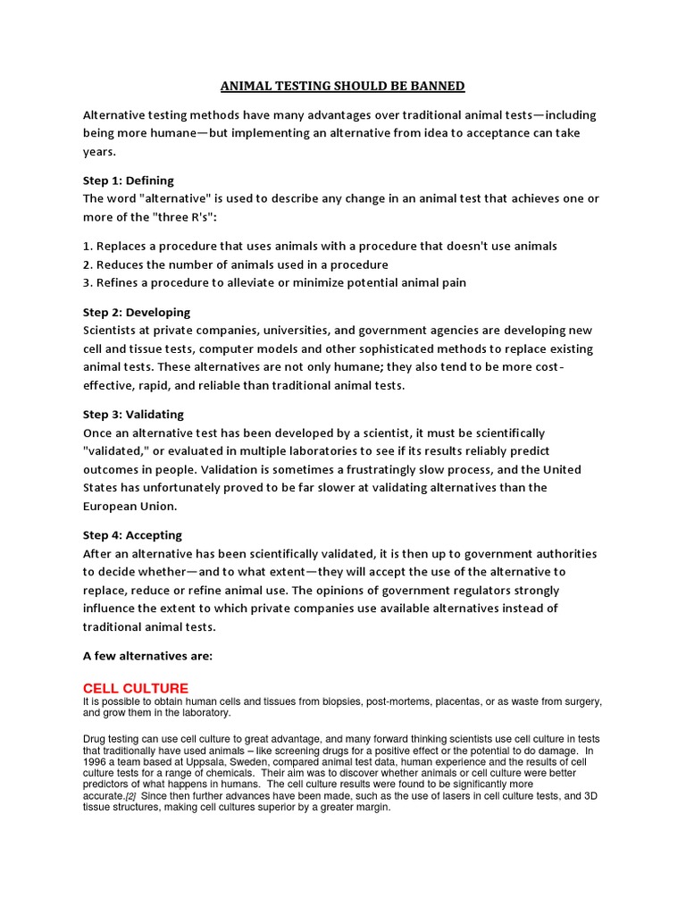 Animal Testing Should Be Banned | PDF | Animal Testing | Infection