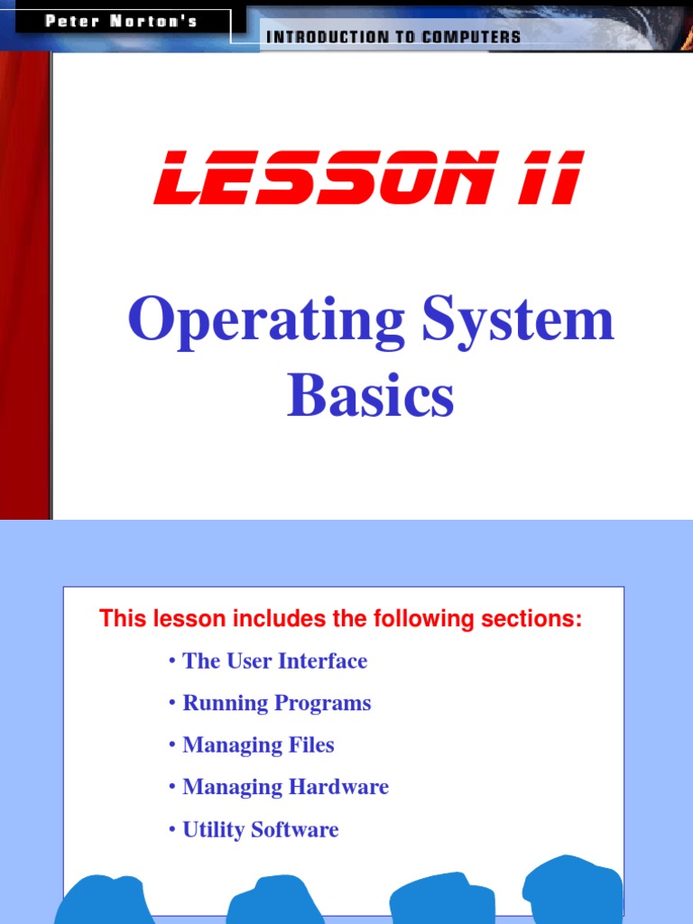 Lesson 11: Operating System Basics | PDF | Graphical User Interfaces | Operating System
