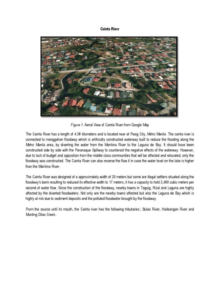 Cainta River: Figure 1. Aerial View of Cainta River From Google Map ...