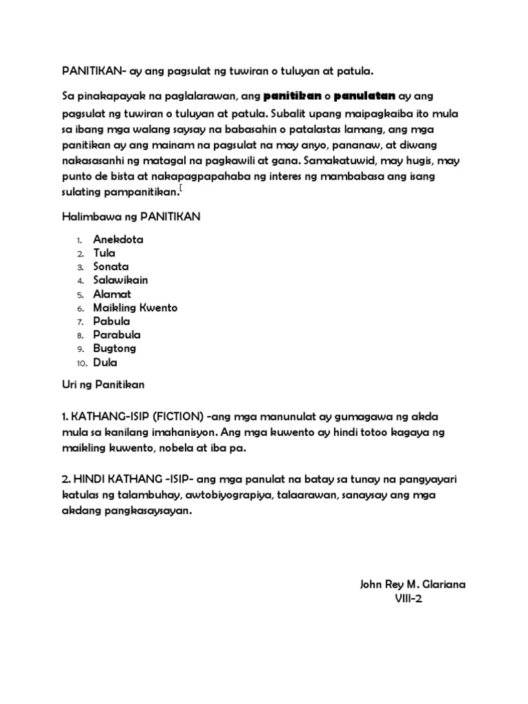 PANITIKAN | PDF
