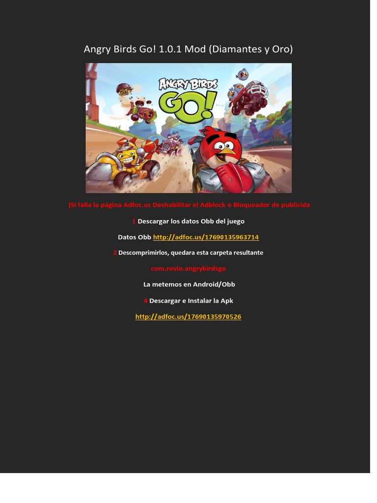Angry Birds Go! 1.0.1 Mod | PDF