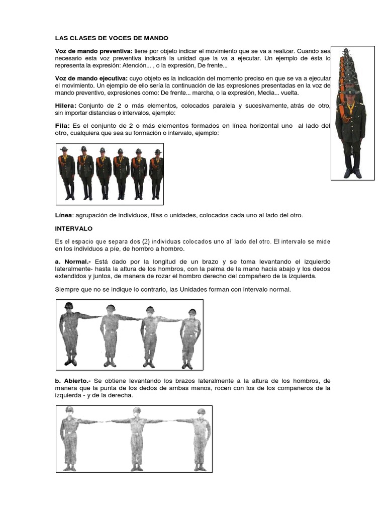 Las Clases de Voces de Mando | PDF | Policía | Pie