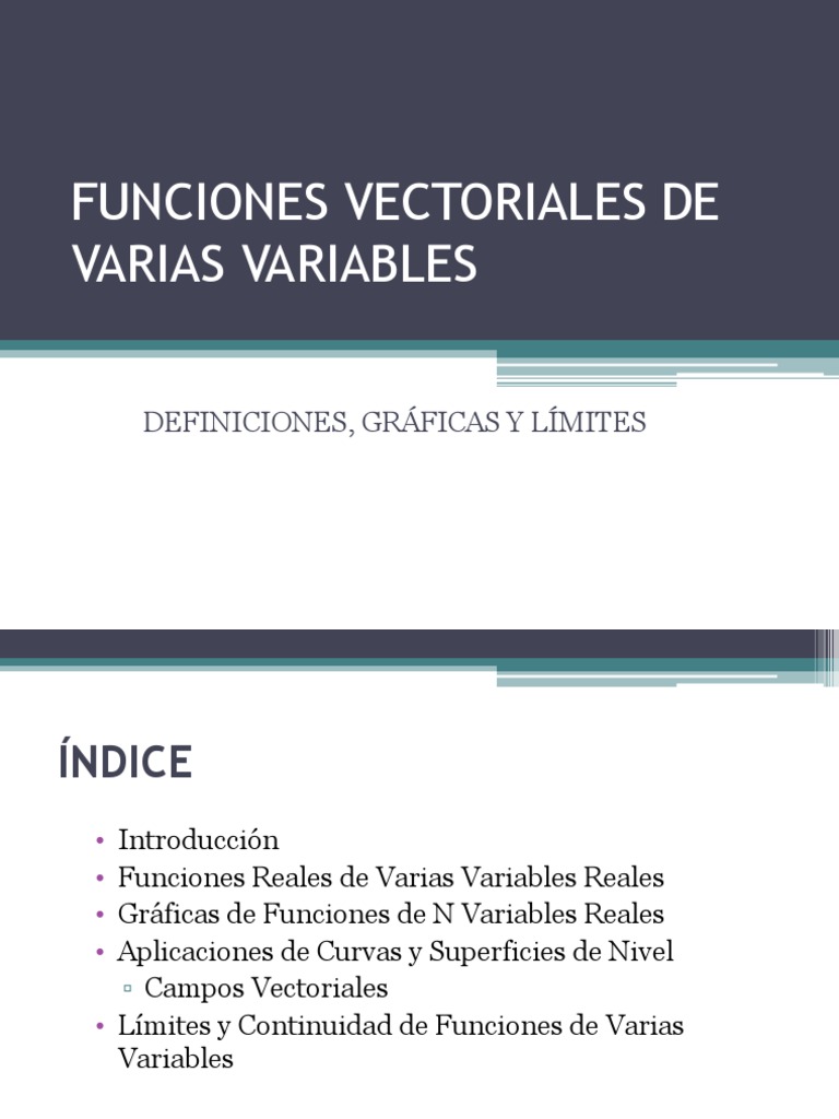 Funciones Vectoriales de Varias Variables Expo | PDF | Vector Euclidiano | Espacio vectorial