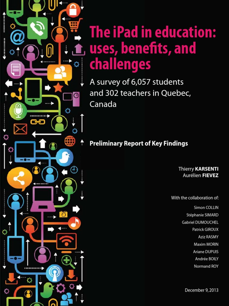 Ipad Report Karsenti-Fievez en | PDF | Teachers | Qualitative Research