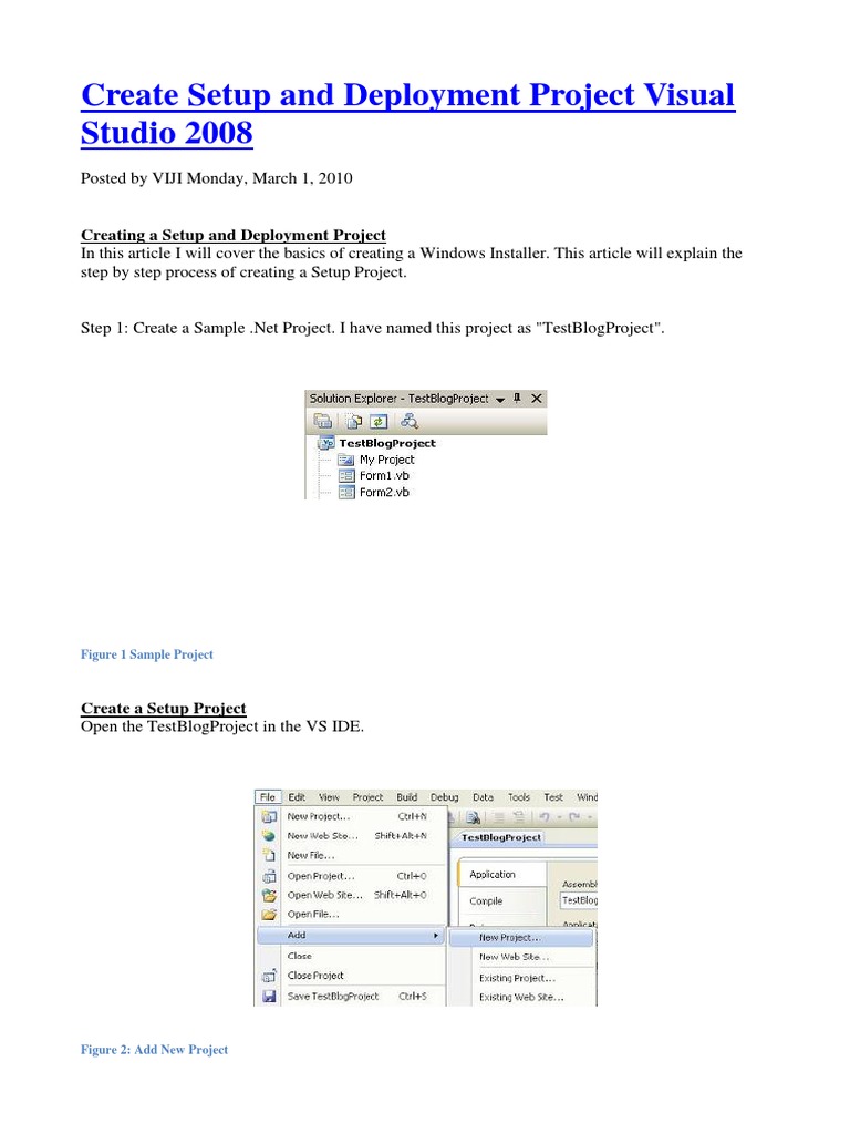 Create Setup and Deployment Project Visual Studio 2008 | PDF | Installation (Computer Programs ...