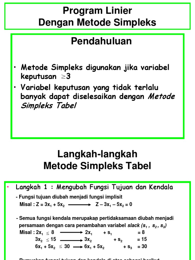 Metode Simpleks | PDF