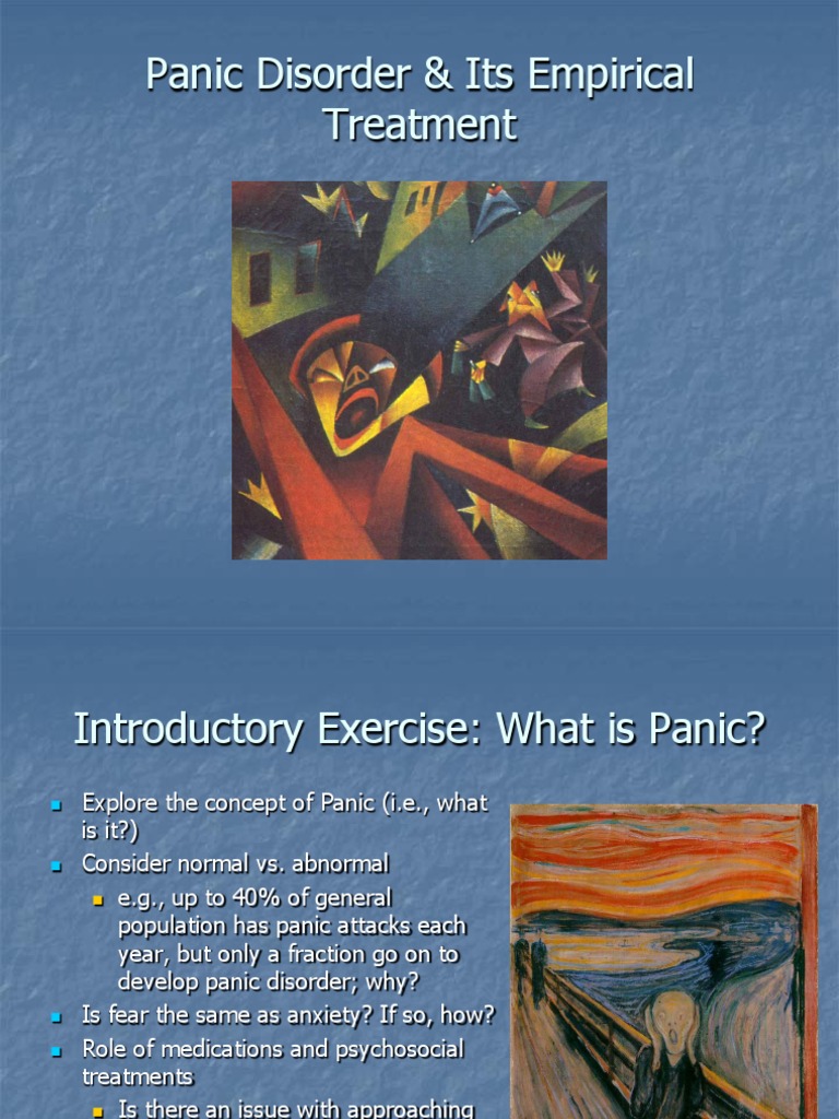 Panic Disorder Treatment: Empirically Valid CBT Methods | PDF | Agoraphobia | Panic Attack