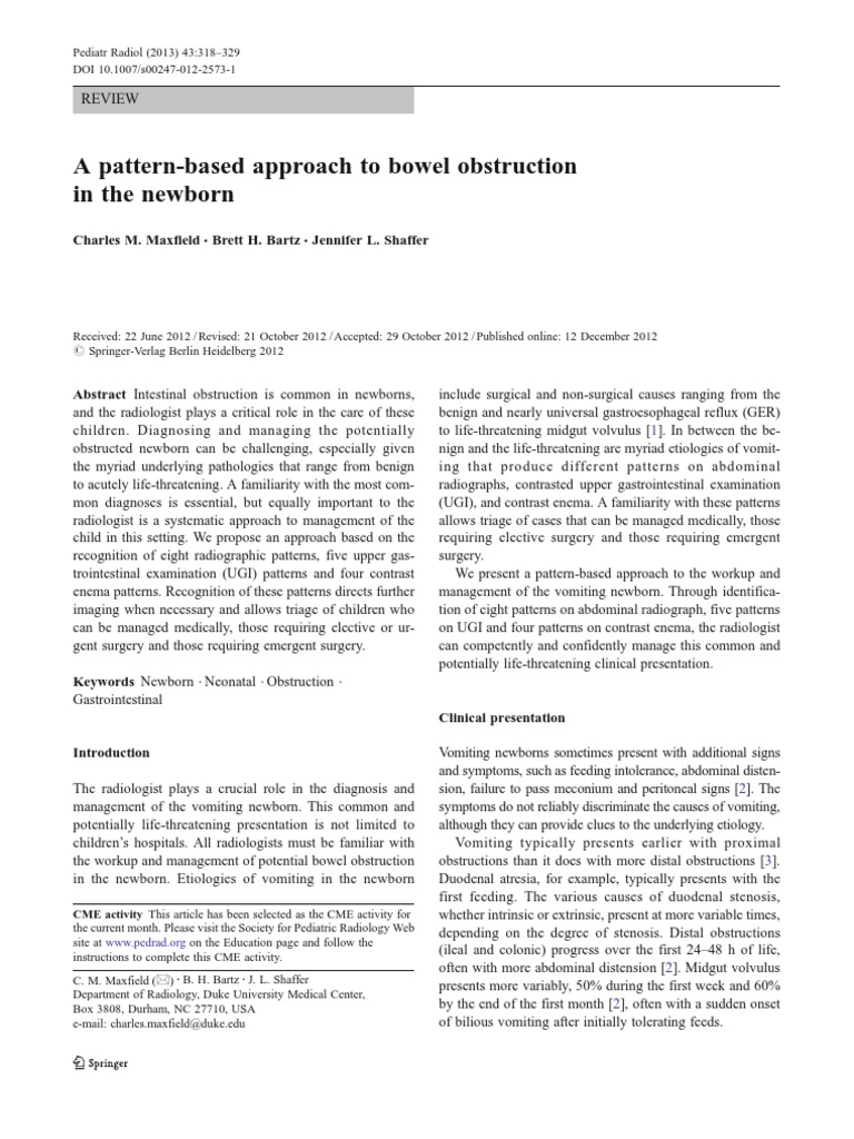 Bowel Obstruction Patterns in Newborns | PDF | Large Intestine ...