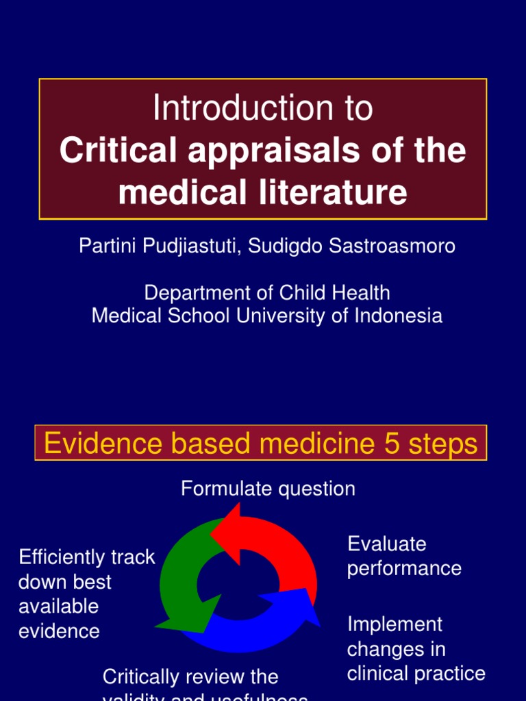 Introduction To: Critical Appraisals of The Medical Literature | PDF ...