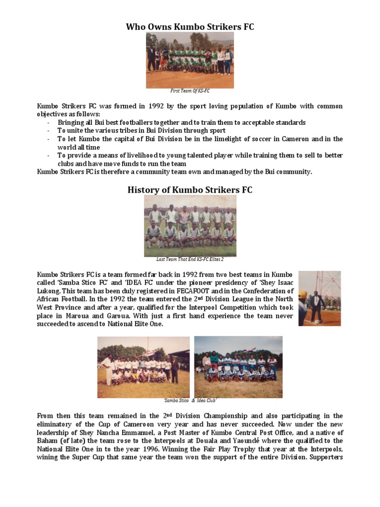 KSFC Website Info History | PDF | Sports | Association Football