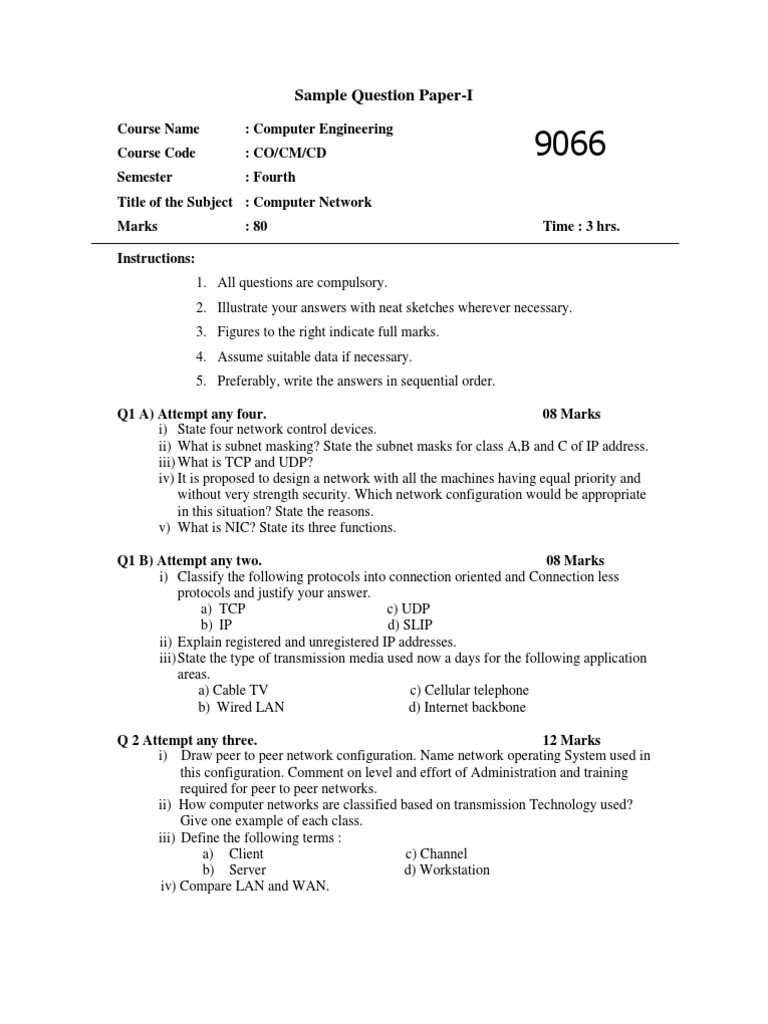 Microprocessor and Programming (8085 & 8086) Sample Paper of MSBTE For ...