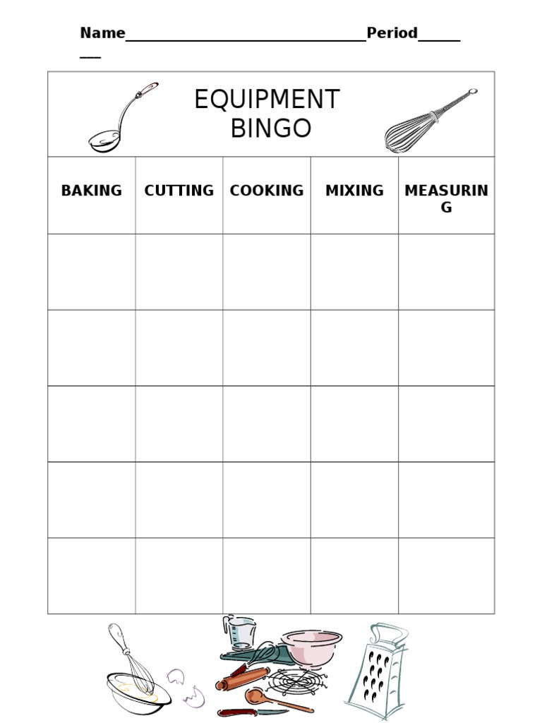Kitchen Equipment Bingo Guide | PDF | Business