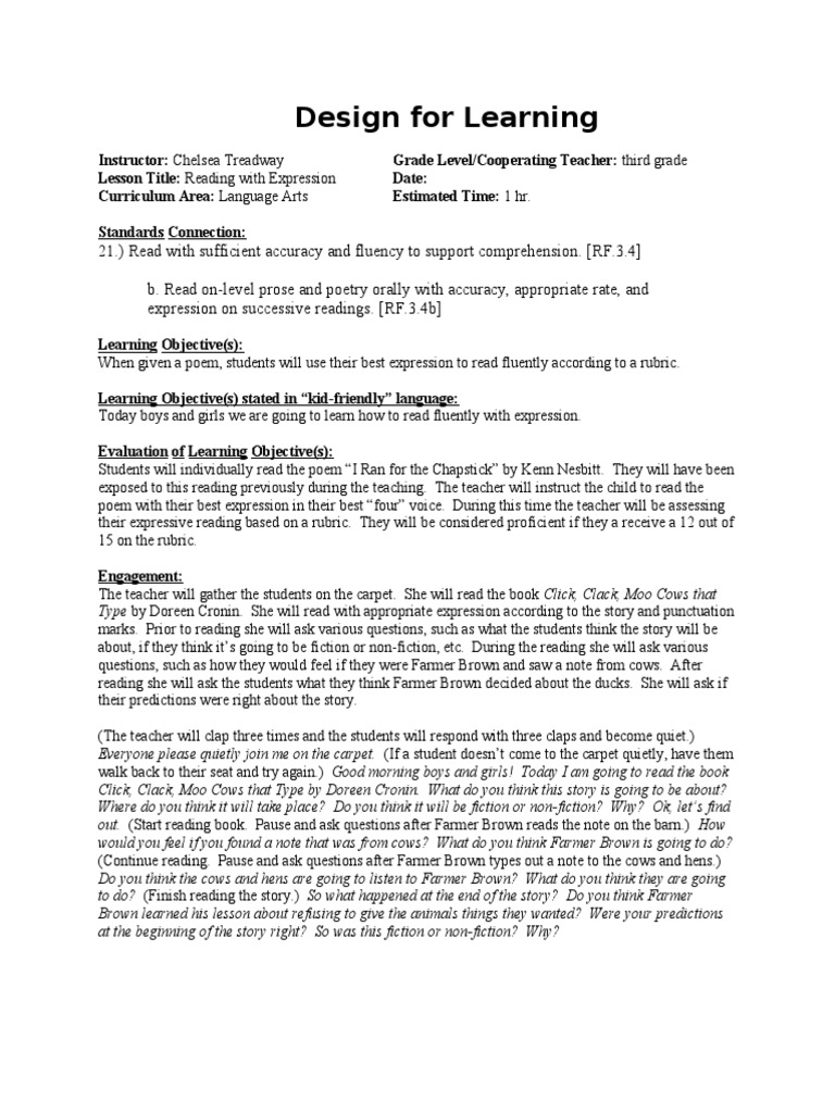 Final Lesson Plan-Fluency | PDF | Fluency | Linguistics