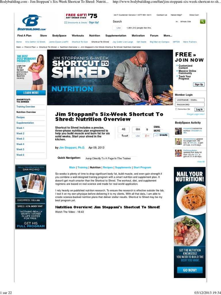 Bodybuilding.com - Jim Stoppani’s Six-Week Shortcut To Shred_ Nutrition ...