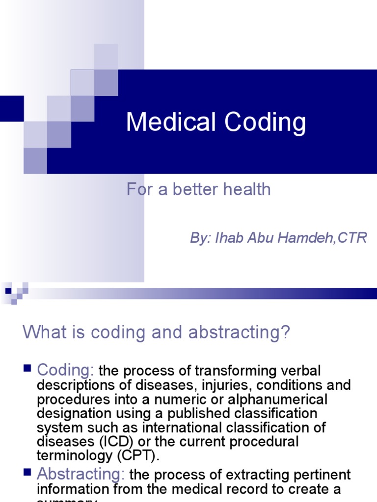 Medical Coding Ihab Abu Hamdeh CTR | PDF | International Statistical ...