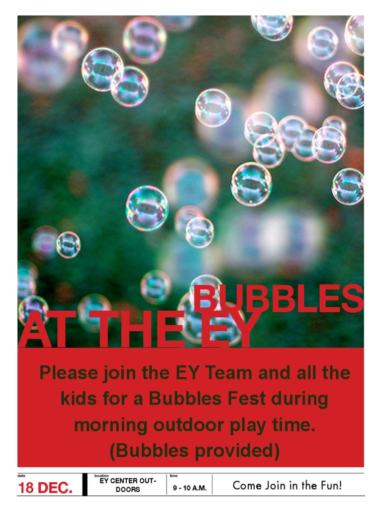 EY Bubbles Flyer | PDF | Cooking, Food & Wine | Art