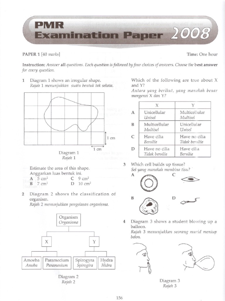 PMR Sebenar Paper1 2008 | PDF