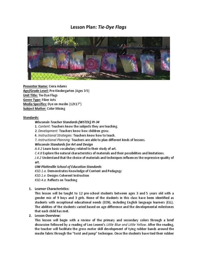Tie Dye Flag Lesson Plan | Lesson Plan | Teachers