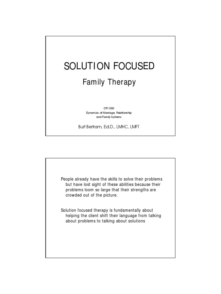 Family Systems Solution Focused | PDF | Solution Focused Brief Therapy ...