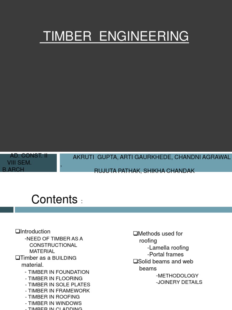 TIMBER ENGINEERING DESIGN | PDF | Lumber | Framing (Construction)