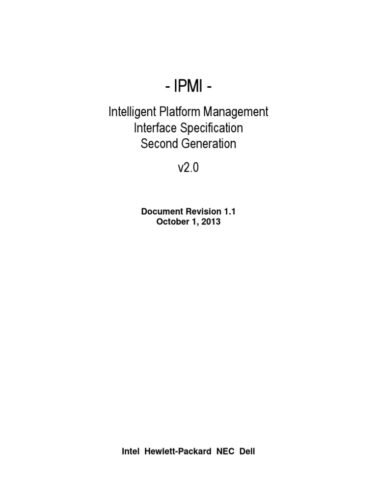 IPMI Intelligent Platform Management Interface Specification Second ...