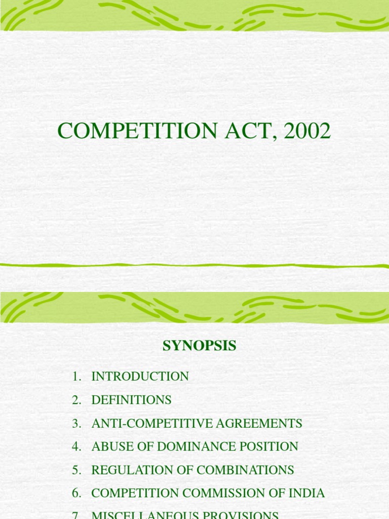 Competition Act 2002 | PDF | Competition Law | Competition
