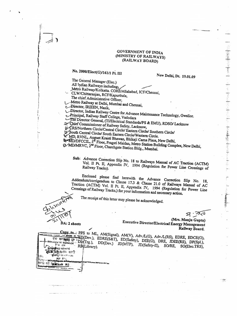 Advance Correction Slip No. 18 for ACTM | PDF | High Voltage | Electric ...